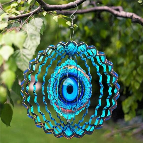 Other | 3d Wind Spinner Mandala 1 Inch Evil Eye Stainless Steel Wind ...